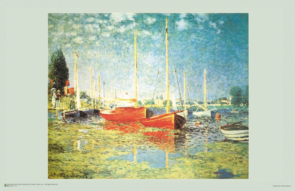 Claude Monet - The Red Boats, Argenteruil Poster 17" x 11" - Blacklight.com