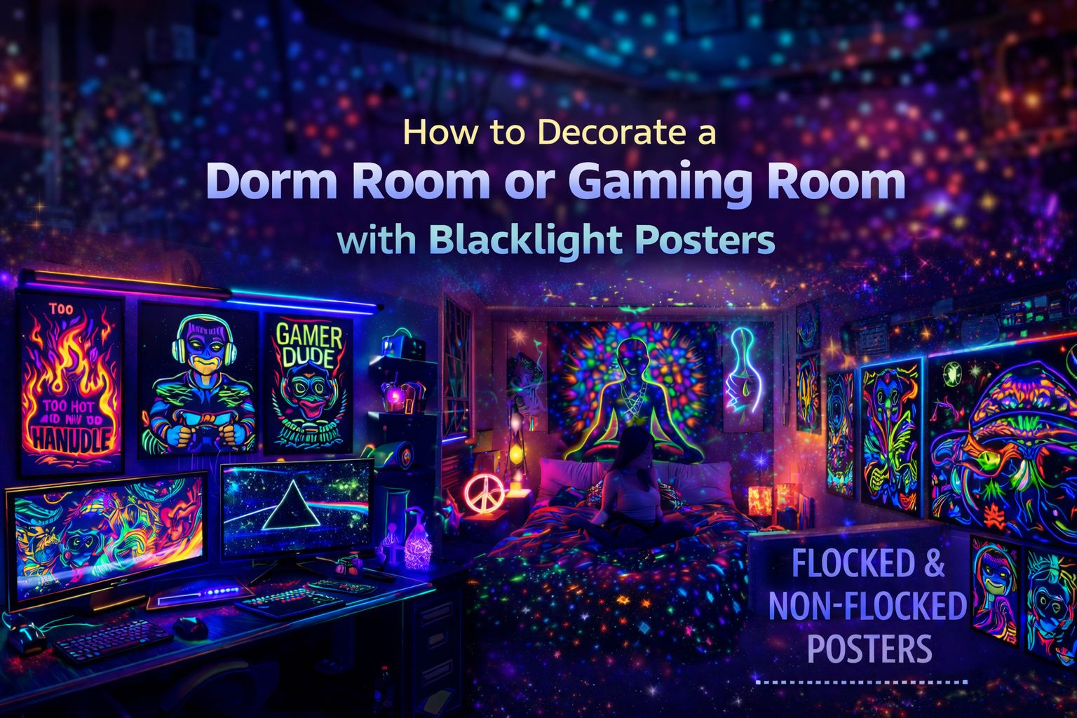 How to Decorate a Dorm or Gaming Room with Blacklight Posters ...