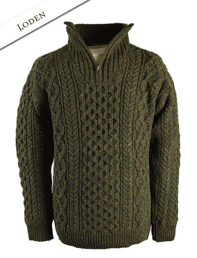 Wool Cashmere Aran Troyer Sweater