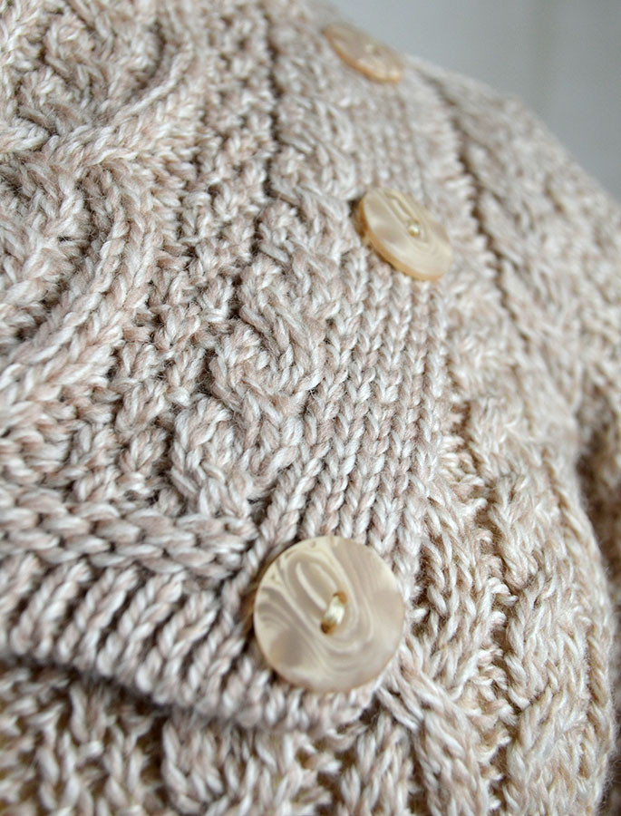 Cowl Button Neck Aran Sweater | Aran Sweater Market