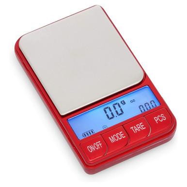 TRAP-220-RED Digital Pocket Scale, Red W/Bowl 220G X 0.01G American ...