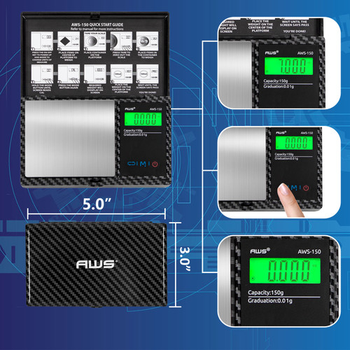 AWS 150g Carbon Fiber Digital Pocket Scale Series - American Weigh Scales