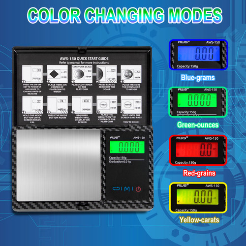 AWS 150g Carbon Fiber Digital Pocket Scale Series - American Weigh Scales