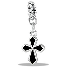Dangle Black Cross Davinci Bead - McClard's Gifts