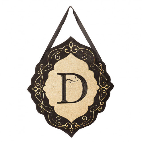 Classic Monogram "D" Burlap Hanger - McClard's Gifts