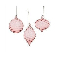 6" Pink Glass Ornament (Assorted Styles Available) - McClard's Gifts