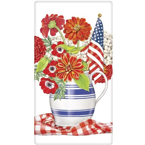 ZINNIA FLAG BAGGED TOWEL 30” x 30” by MARY LAKE-THOMPSON - McClard's Gifts