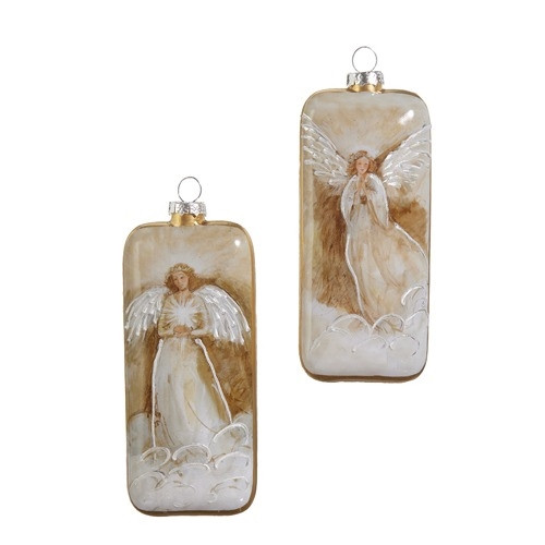 6" GOLDEN ANGEL RECTANGLE ORNAMENT - McClard's Gifts