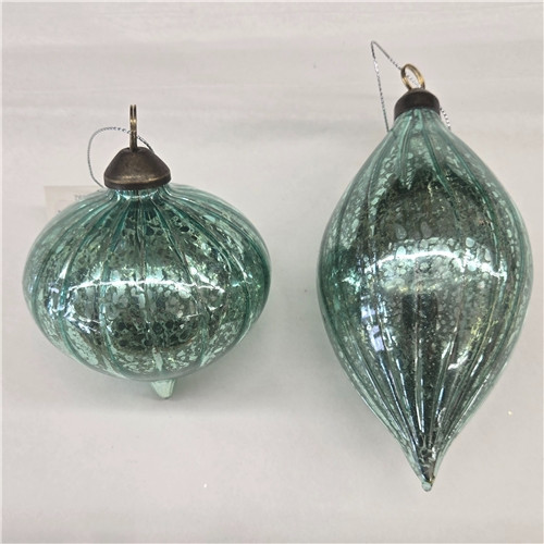 Light Blue Mercury Glass Ornament (Sold Individually) - McClard's Gifts