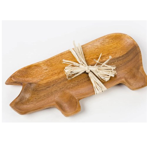 Acacia Wood Pig Tray - McClard's Gifts