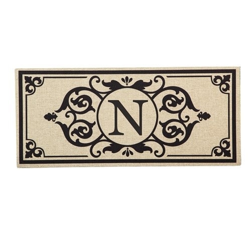 Cambridge Burlap Monogram "N" Sassafras Switch Mat - McClard's Gifts