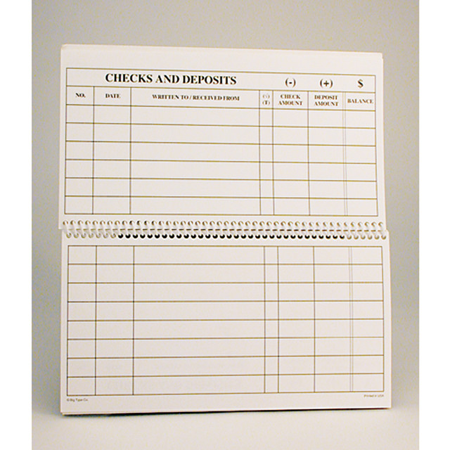 Large Print Check Register - Spiral Bound | LS&S