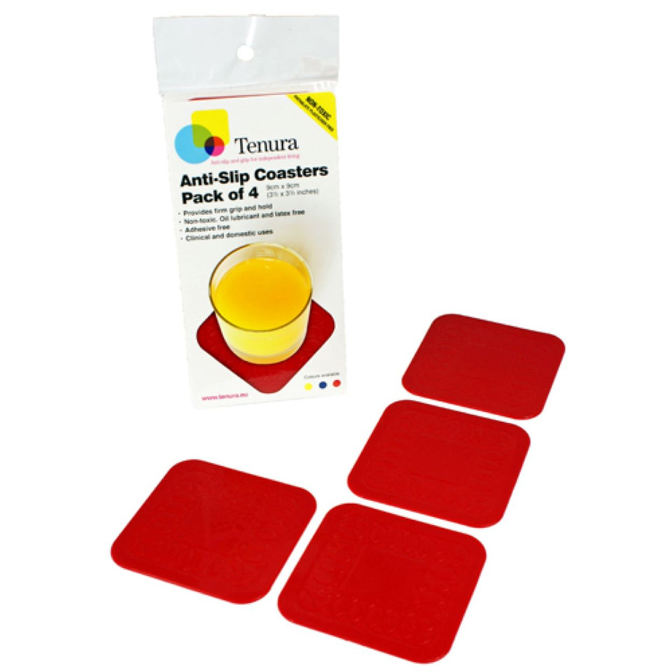 Square Silicone Coasters - 4 Pack Red | LS&S