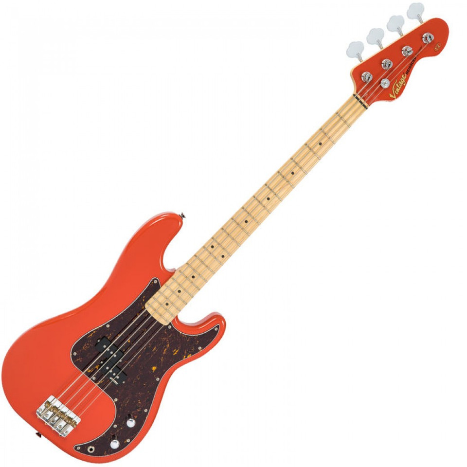 VINTAGE V4 BASS- MAPLE NECK- VINTAGE WHITE