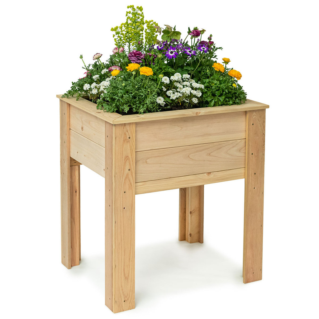 Natural Cedar Elevated Garden Planter | Eartheasy.com