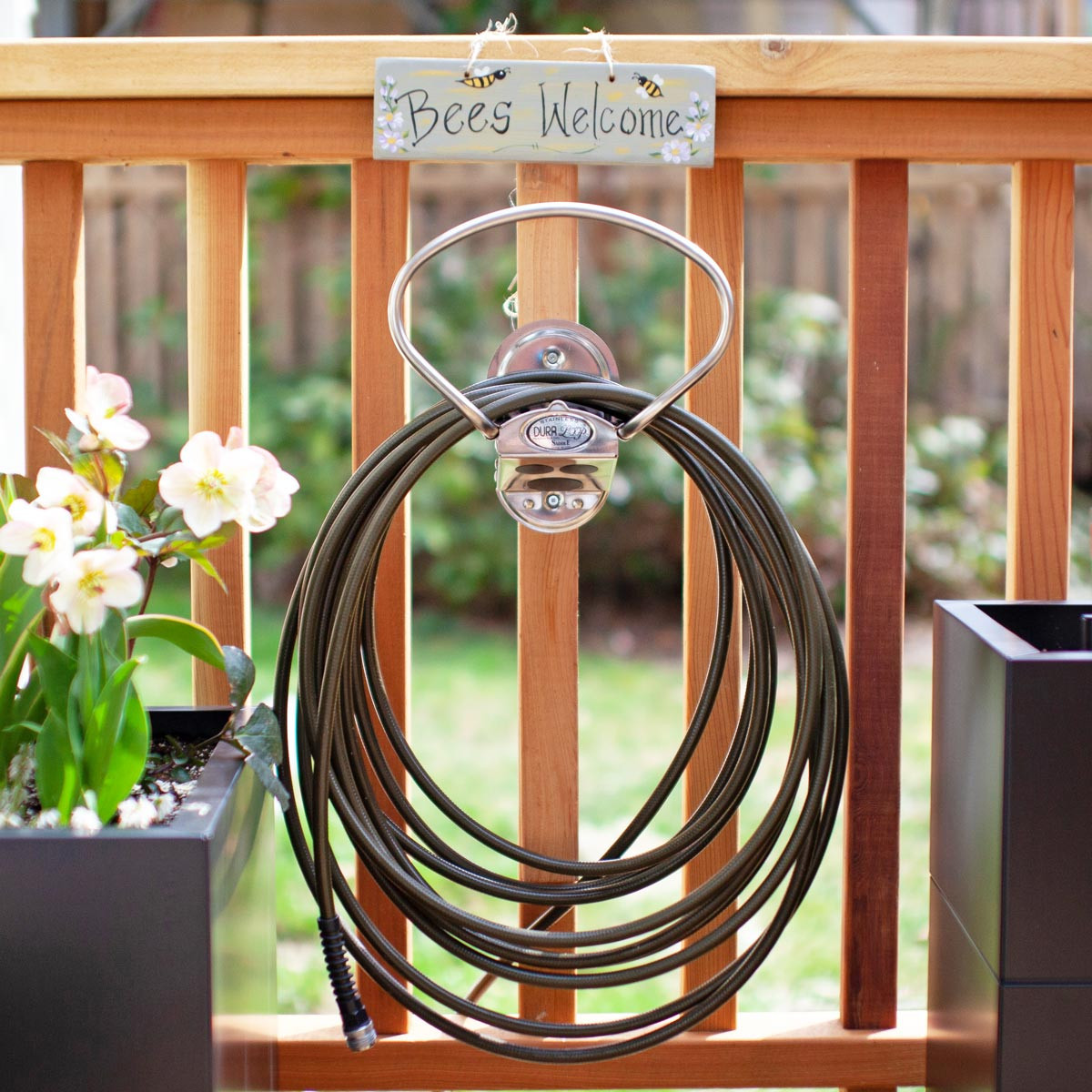 Stainless Steel Hose Rack - Dura Loop Saddle - Eartheasy