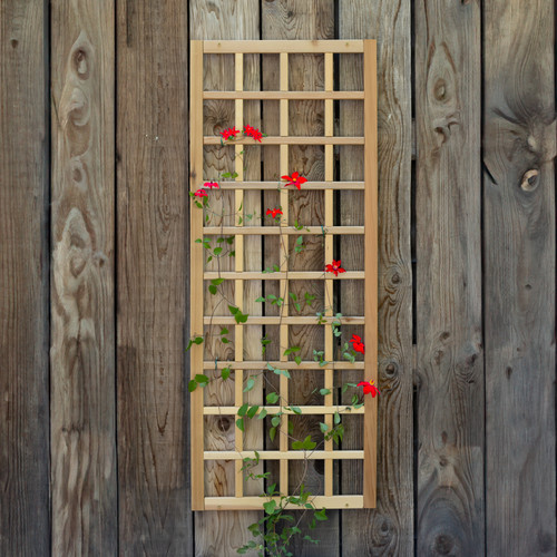Natural Cedar Garden Wall Mounted Wood Trellises - Eartheasy