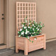 Natural Cedar Raised Planter Box with Trellis | Eartheasy.com