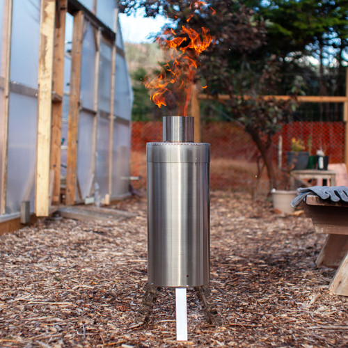 Stainless Steel Portable Biochar Kiln | Eartheasy.com