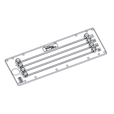 Open 4 Straight Channels Chip - Mini Luer - Darwin Microfluidics
