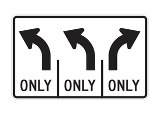 R3-8B(L-L-R) - LANE USE CONTROL (THREE LANES) - 48X30 - U.S. Municipal ...