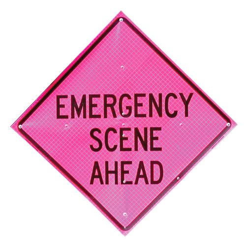 36" Fluorescent Pink Reflective Vinyl Roll-Up Sign, SUPER BRITE - U.S ...