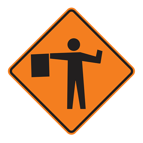 W20-7 - FLAGGER - 36X36 - U.S. Municipal