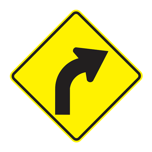 W1-2R - RIGHT CURVE - 30X30 - U.S. Municipal Supply, LLC