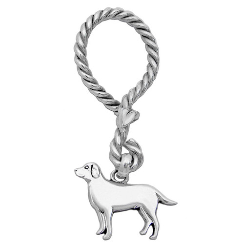 Dog Key Chain Twisted Nautical Style Sterling Silver