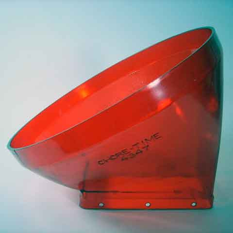 PLASTIC TRANSITION BIN TO BOOT TRANSLUCENT RED 30° - Northeast Agri Systems