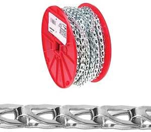 Sash Chain, 100 ft L, 106 lb Working Load, Steel, Bright Zinc ...