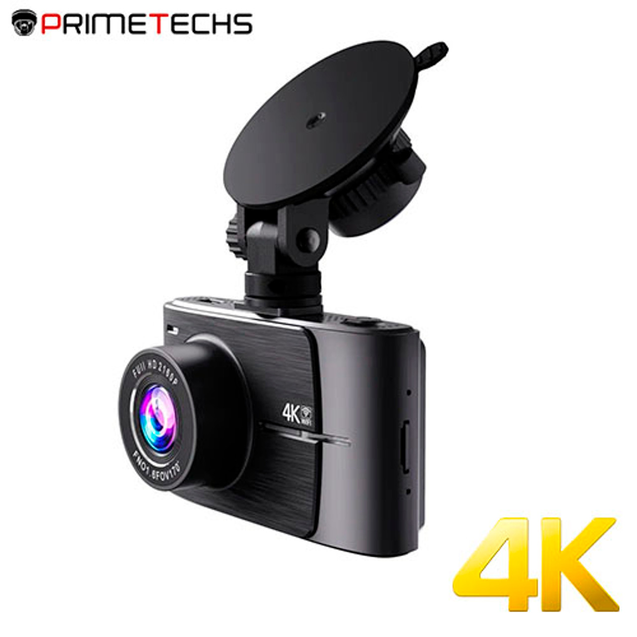Dashcam Primetechs 4k8 Megapixeles Cámara Para Automóvil Wifi De Dos