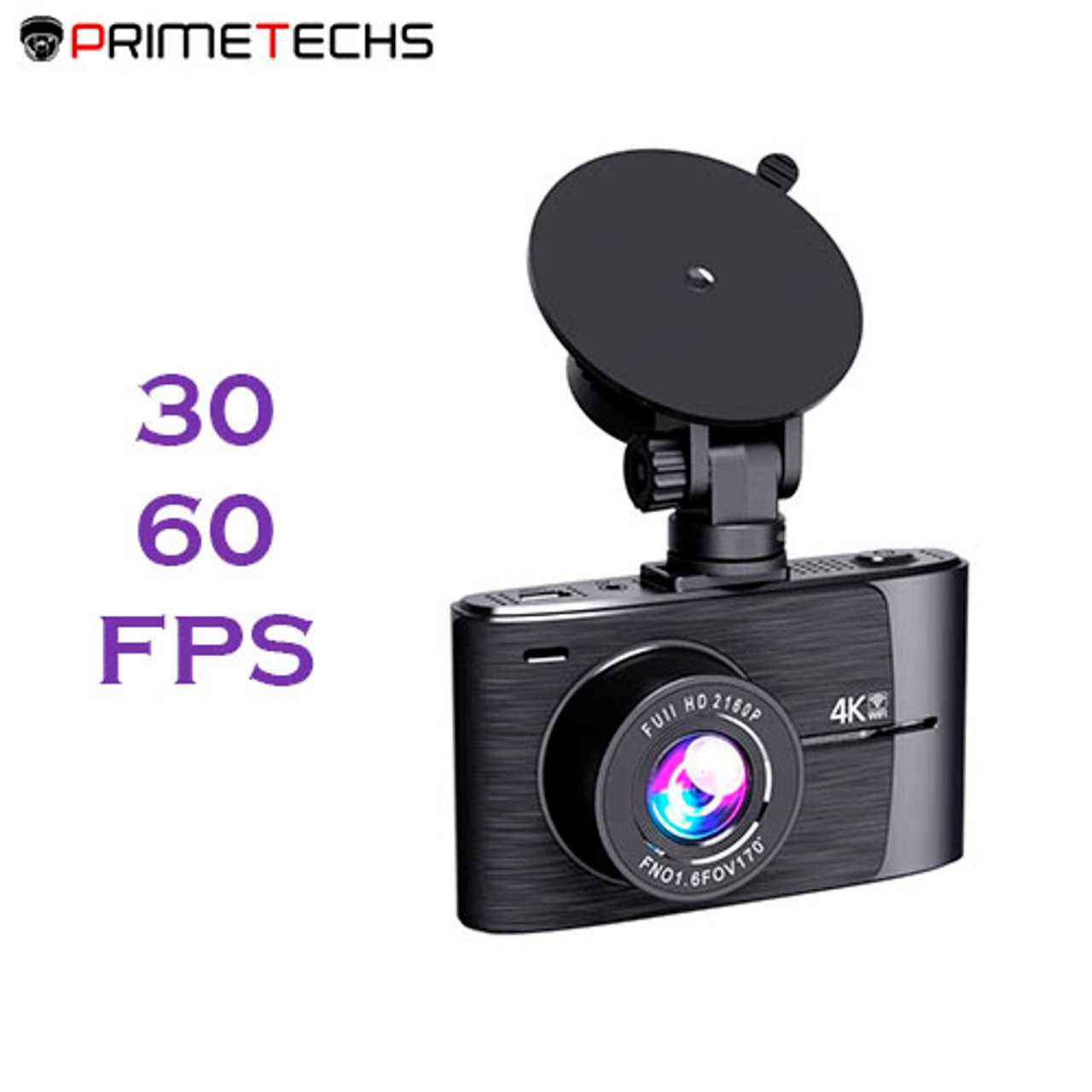 Dashcam Primetechs 4k8 Megapixeles Cámara Para Automóvil Wifi De Dos