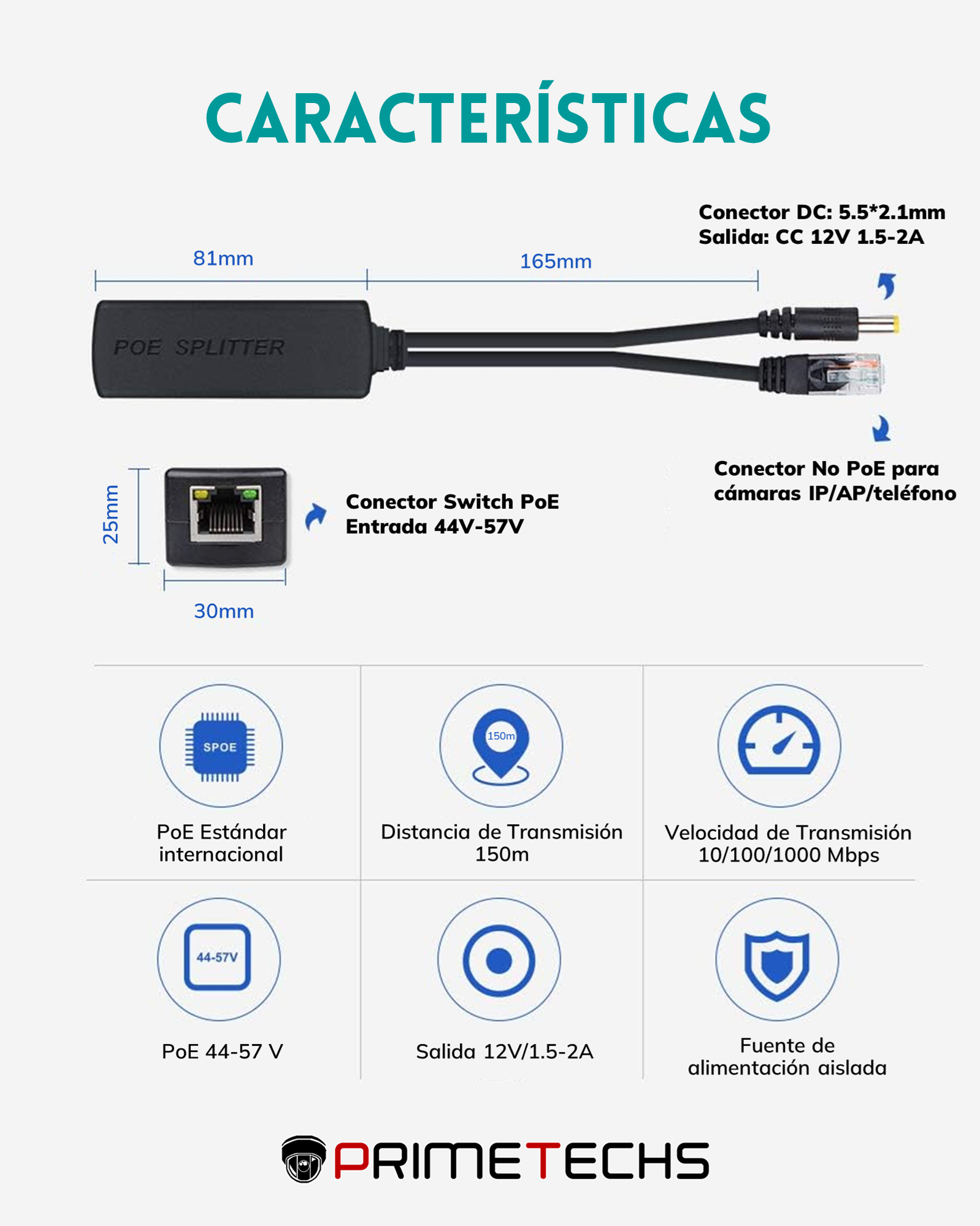 Ubiquiti 12v Inyector POE De 24V/48V 1A, Adaptador Ethernet De Enchufe ...