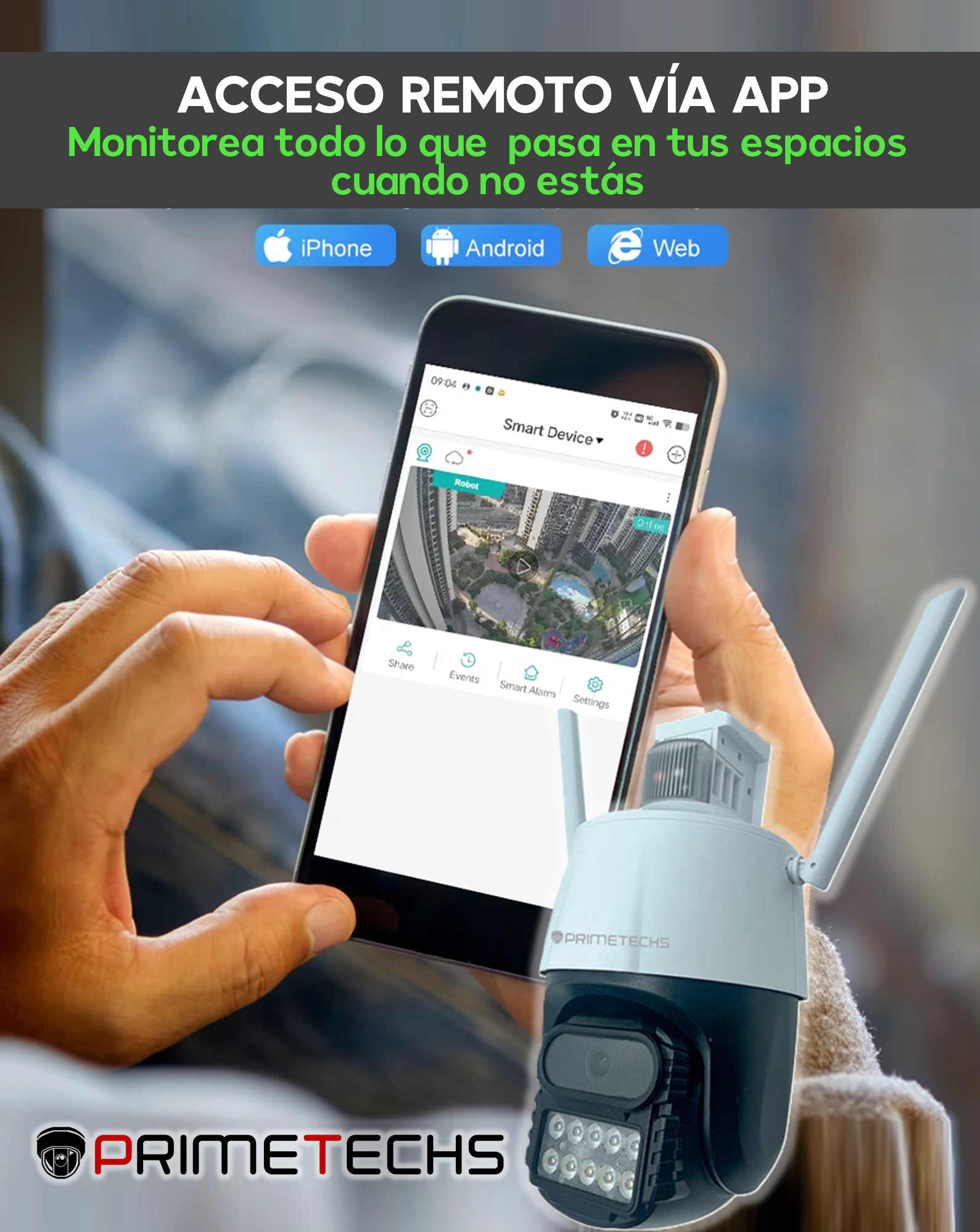 Cámara Primetechs Ip Wifi Ptz 5mp