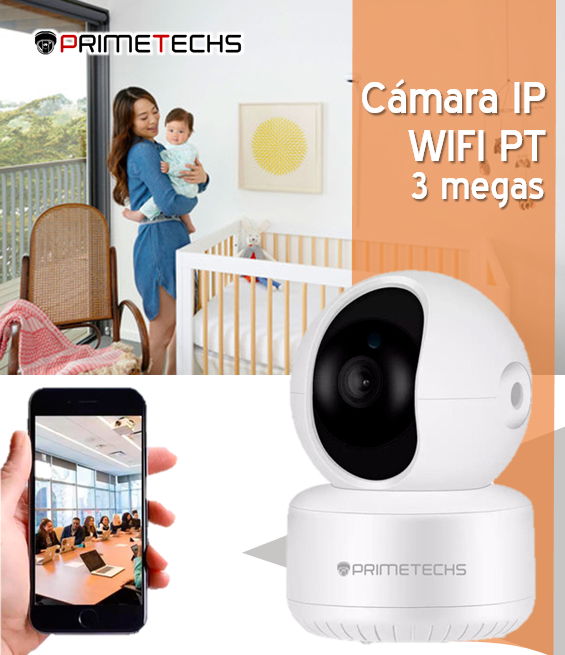 Cámara PRIMETECHS IP WIFI PT 3 megapíxeles Robot interior, auto ...