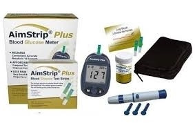 AimStrip Plus Blood Glucose Meter w/Lancets No Sales Tax Cascade HealthCare
