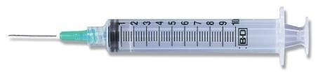 BD 10 mL Syringes with Detachable Needles