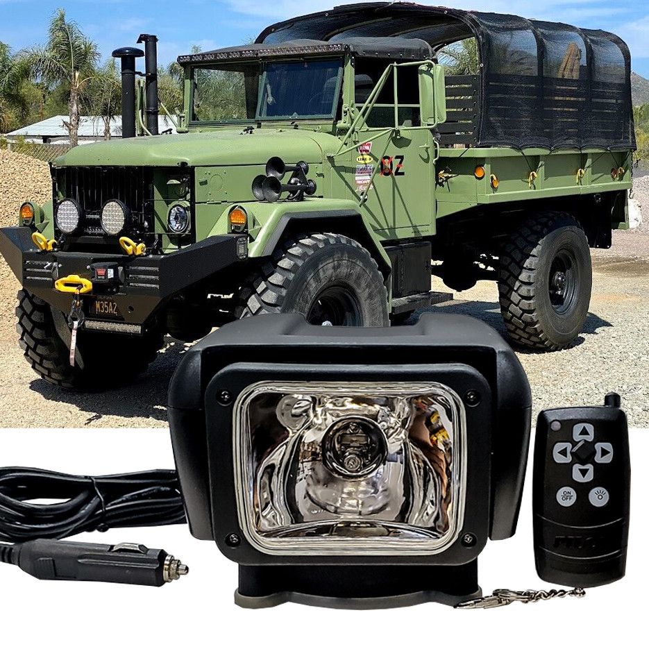 360° LED Searchlight Rotating Spotlight Wireless Remote Control Lighter ...