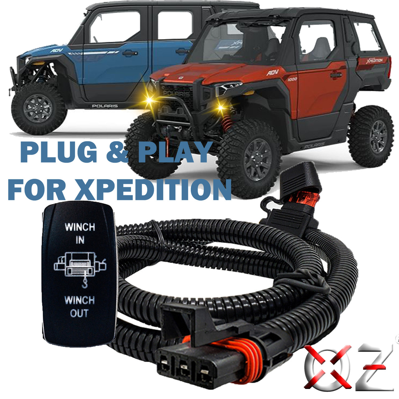 Winch In/Out Rocker Switch with Pulse Power Bus Bar Plug Wire Kit ...