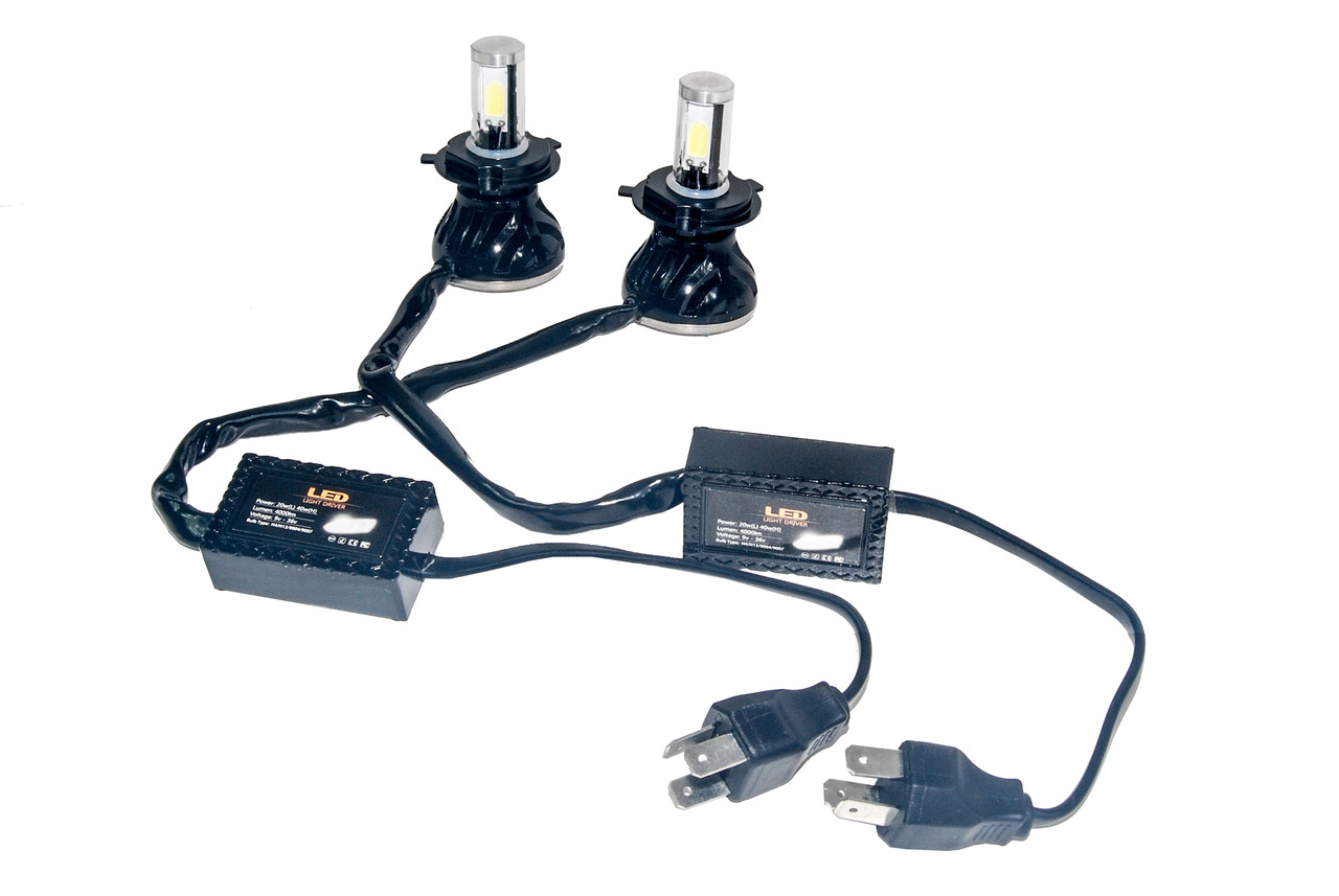 H4 Hi/Lo Automotive LED Headlight Kit by OZ-USA® 40W 4-Sided LED Dual ...