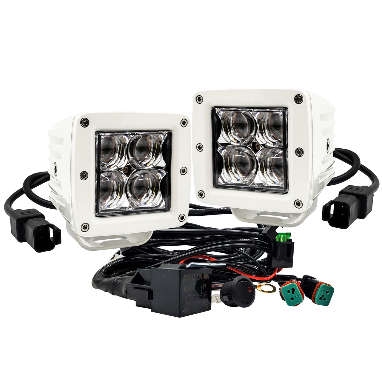 4D Series OZ-USA® 3" Marine Grade White High Intensity LED Pod Lights ...
