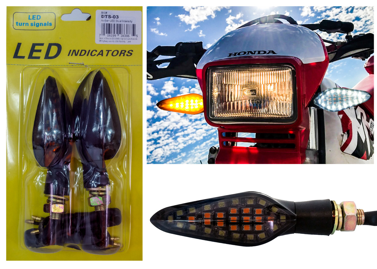 Motorcycle White Amber LED Running Light Turn Signal Dual Intensity ...