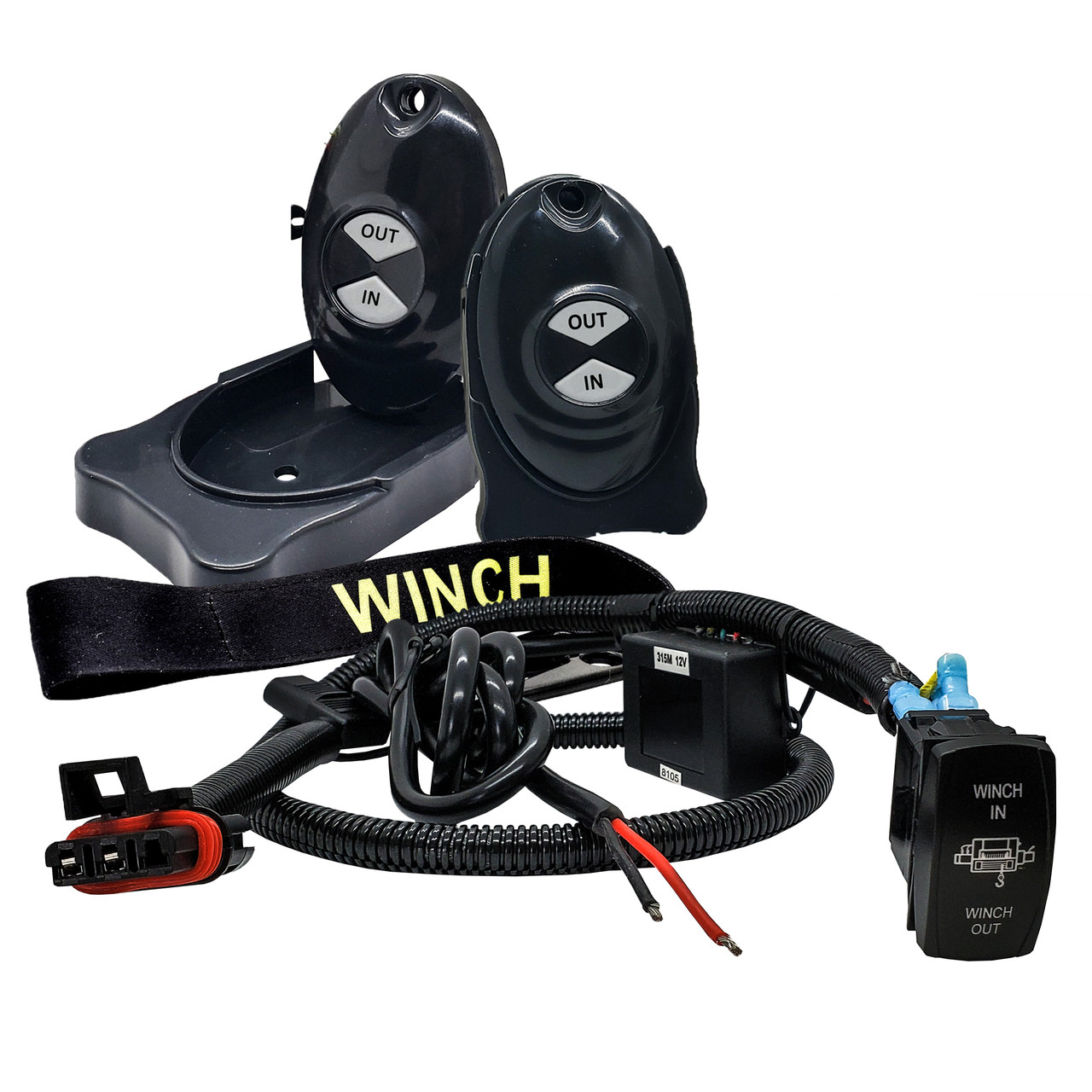 Wireless Winch Remote Wire Harness Kit with Power Bus Bar Plug ...