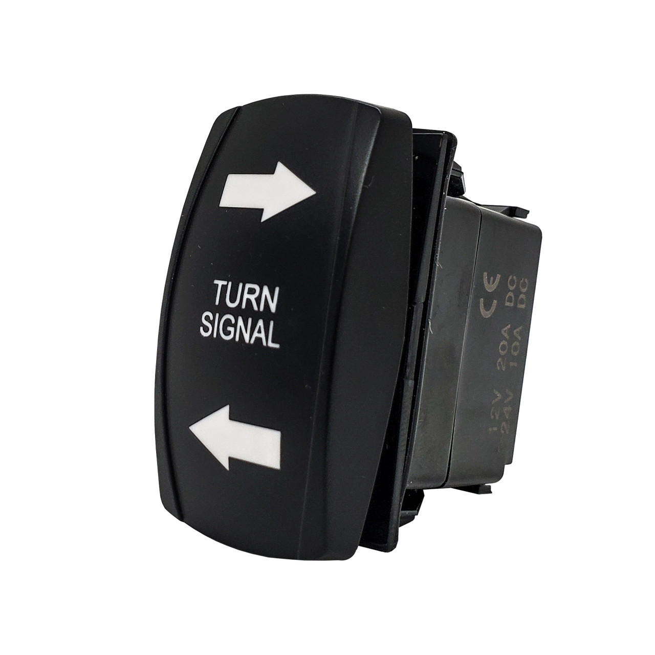 Turn Signal On/Off/On Rocker Switch 4-Pin Laser-Etched Blue LED Backlit ...