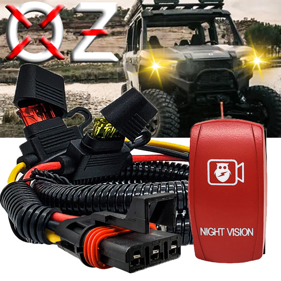 Night Vision Wire Harness Kit With Pulse Power Busbar Plug ON/OFF Red ...