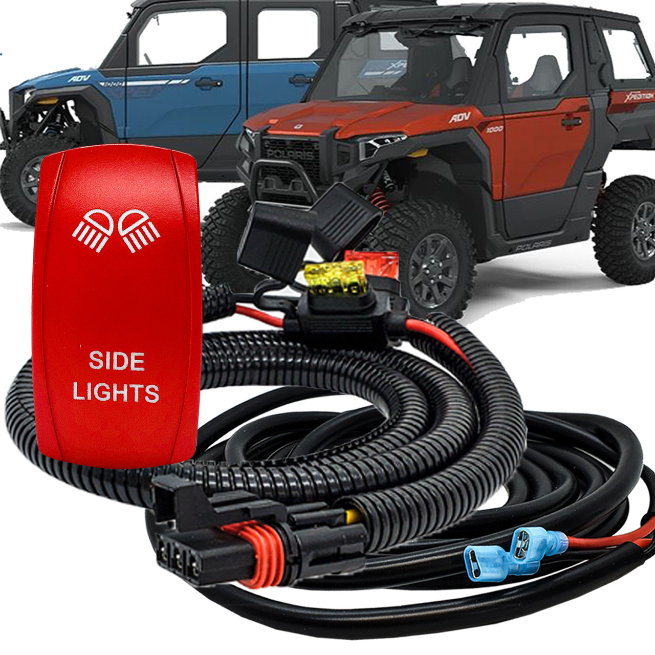 10 Pulse Power Bus Bar Plug Wire Harness Kit Onoff Red Rocker Switch