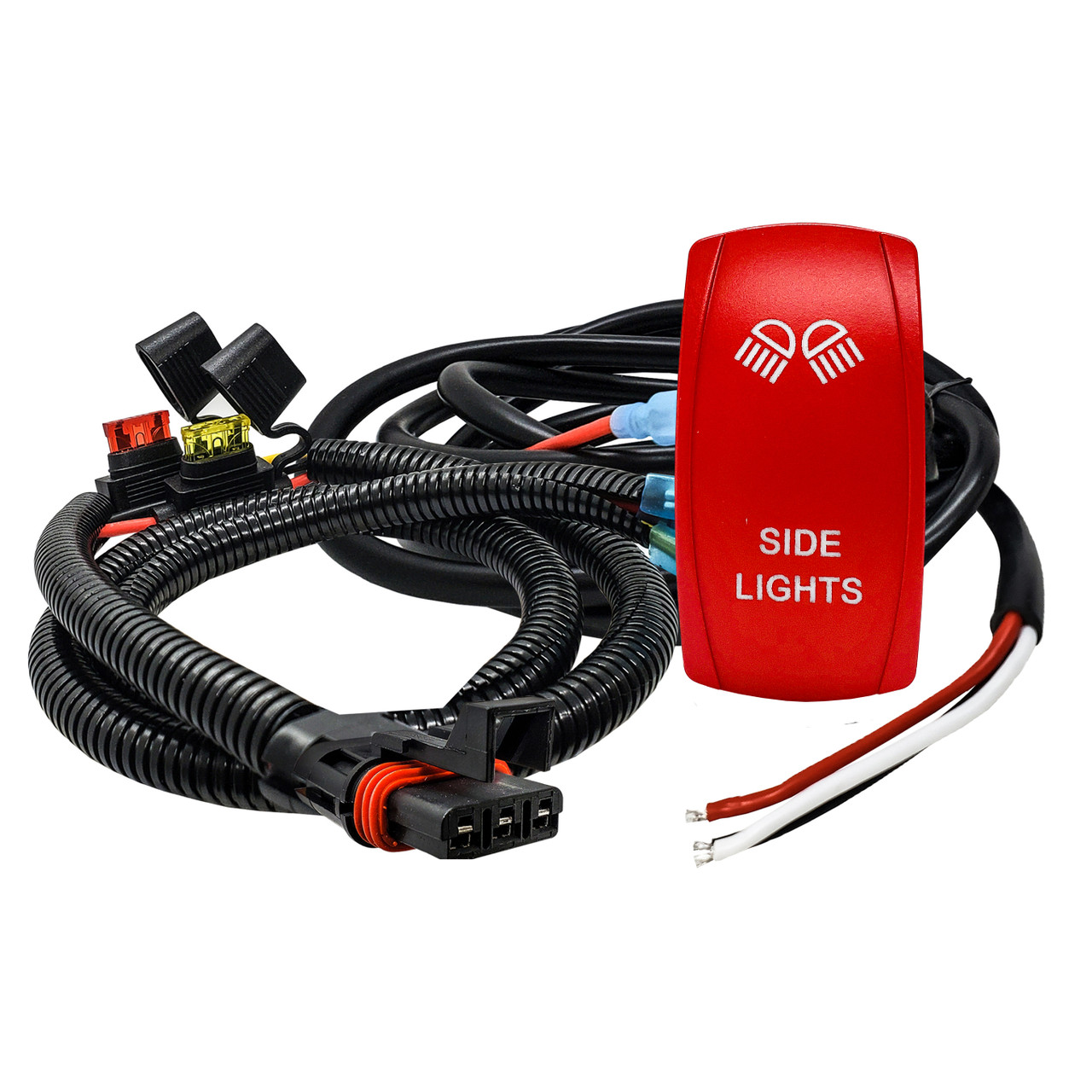 10ft. Pulse Power Bus Bar Plug Red Rocker Switch 3-Wire Harness Kit for ...