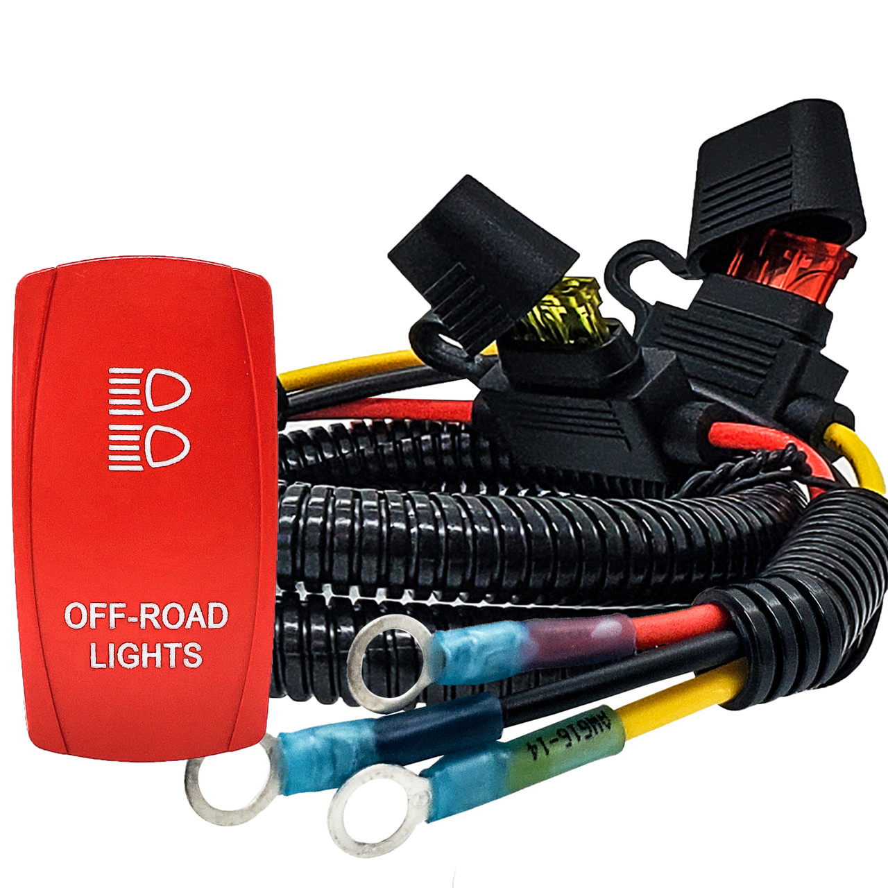 Offroad Lights Onoff Red Rocker Switch With Power Busbar Distribution
