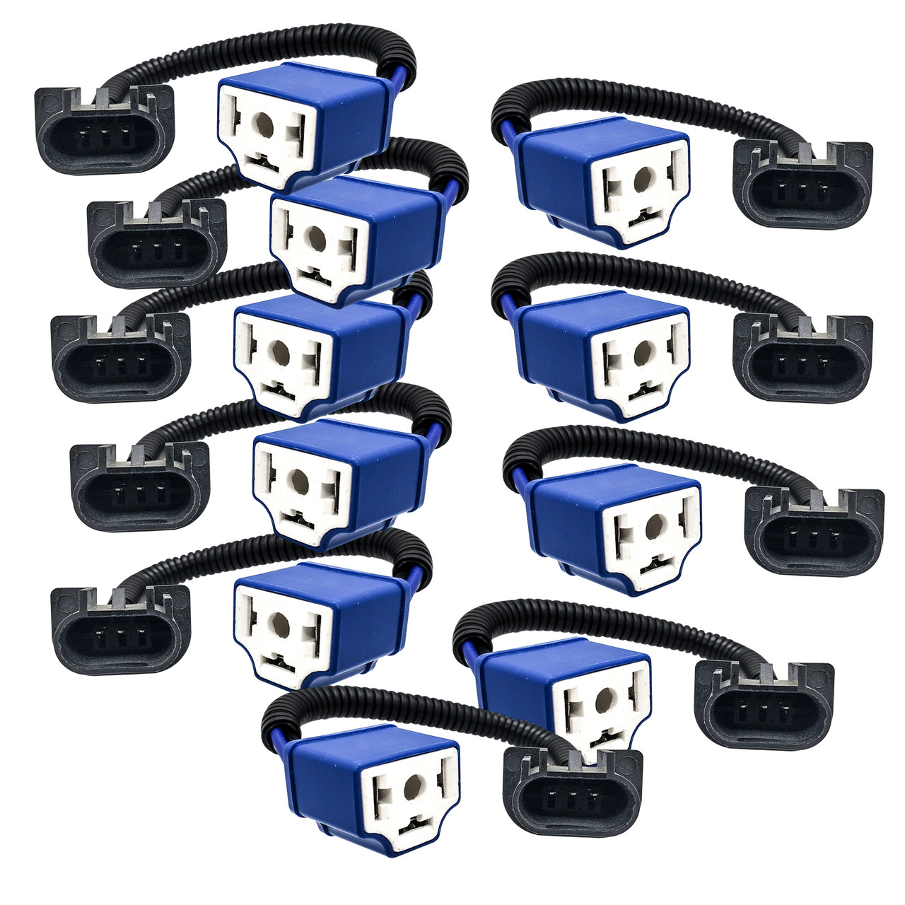 10X H4 9003 to H13 Pigtail Headlight Conversion Harness Adapter Sockets ...